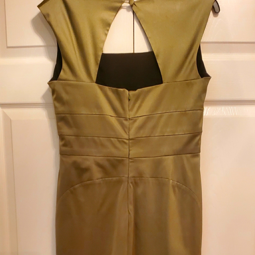 Donna Ricco Olive Green Satin Dress - Gem